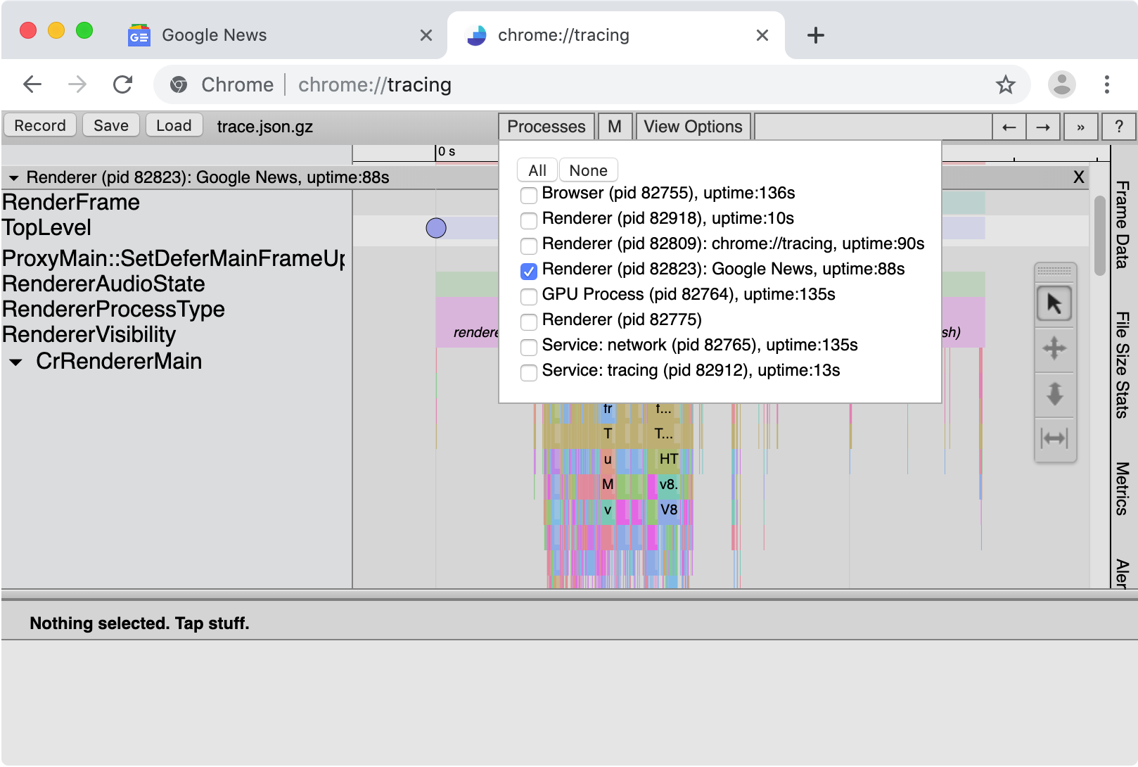 Runtime Call Stats · V8